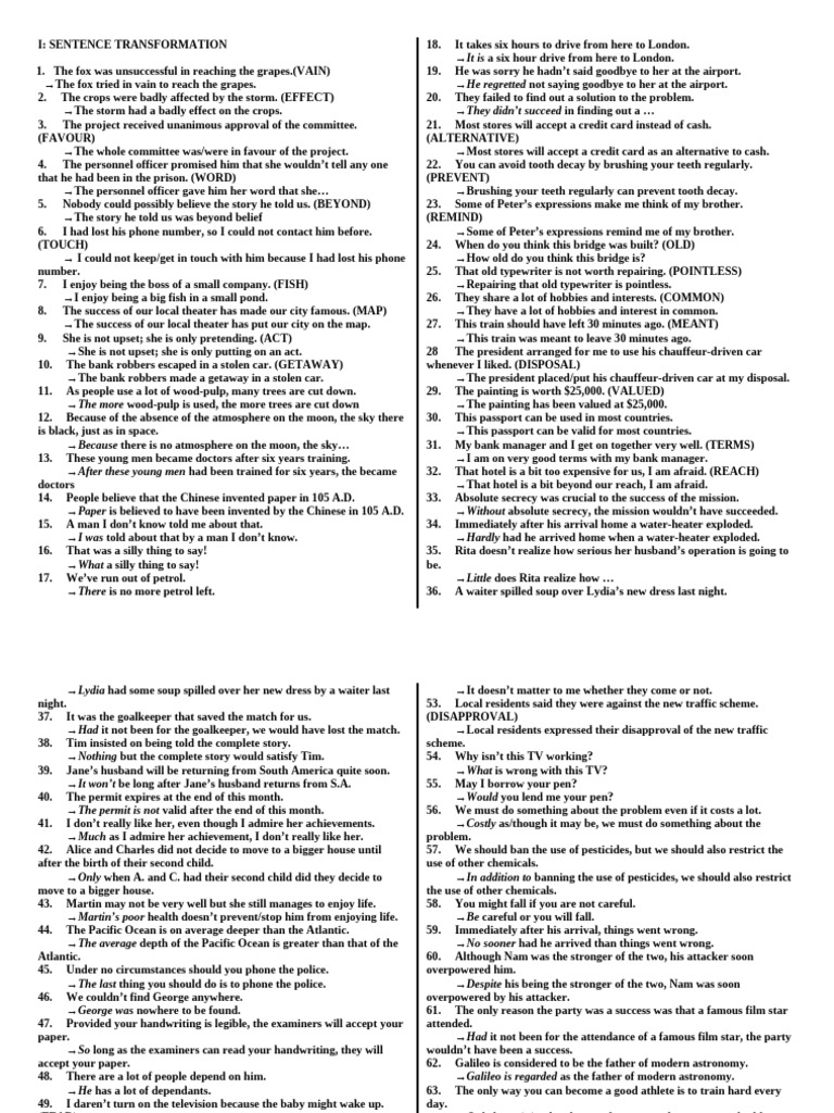 Bai Tap Viet Lai Cau 2 | PDF