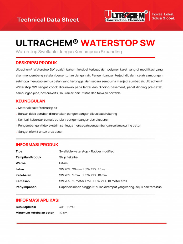 Ultrachem Waterstop SW | PDF