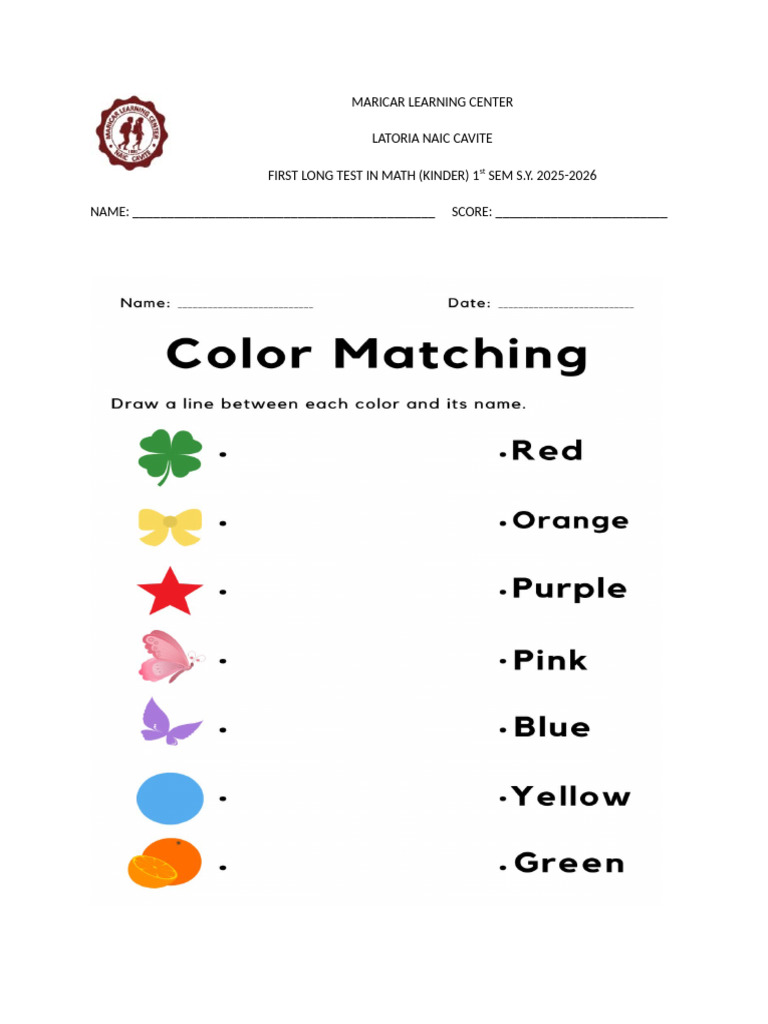 Flt Math Kinder 2025-2026 | PDF