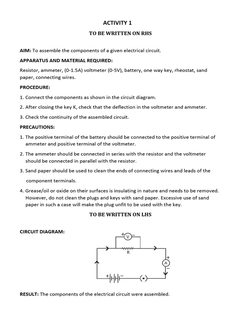 Xii Physics Practical (Activity 1 To 3) | PDF | Series And Parallel ...