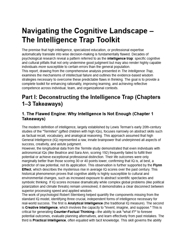 Overcoming the Intelligence Trap | PDF | Fallacy | Intelligence