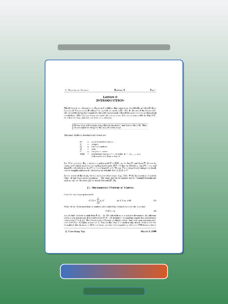 Answers for Fundamental Problems in Algorithmic Algebra | PDF | Multiple Choice | Information