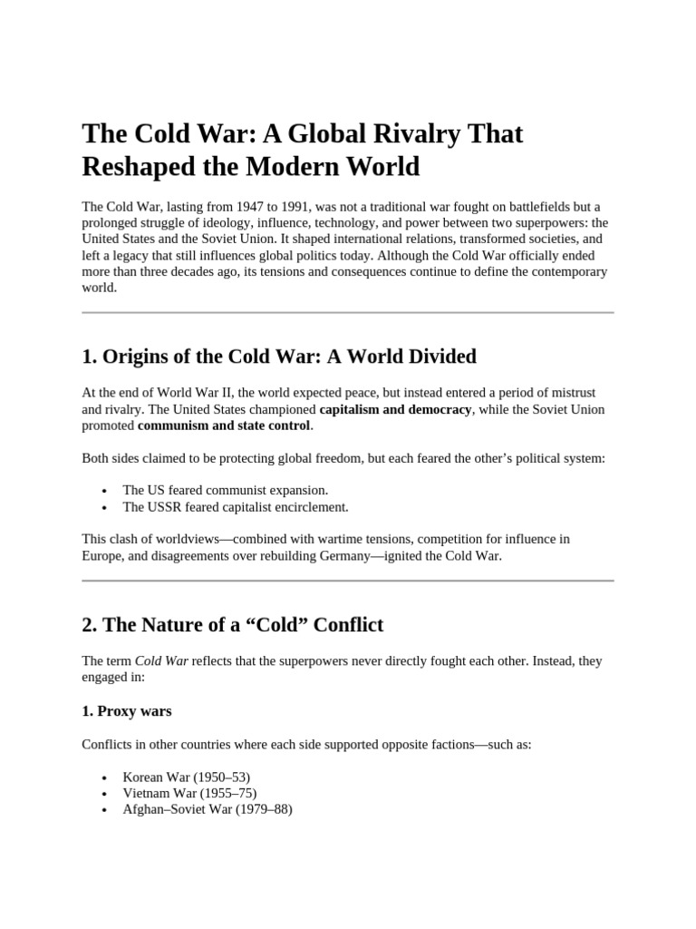 The Cold War | PDF | Cold War | Soviet Union