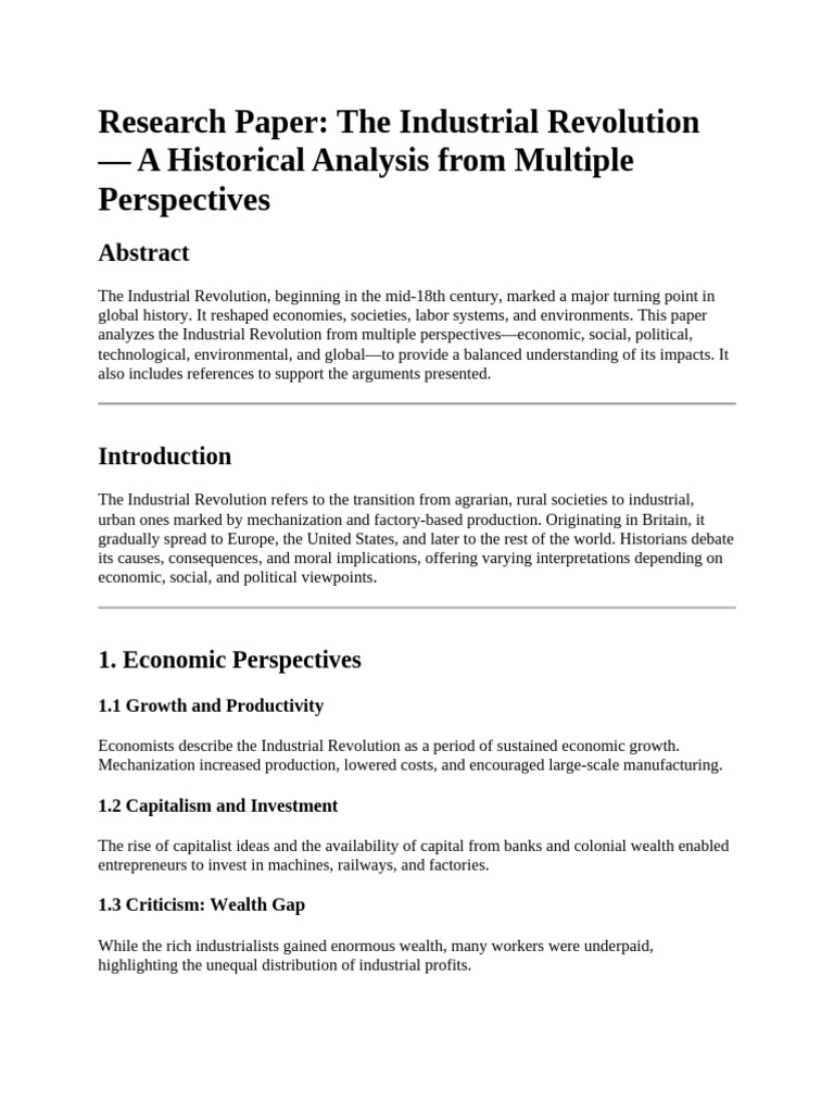Research Paper | PDF | Industrial Revolution | Capitalism