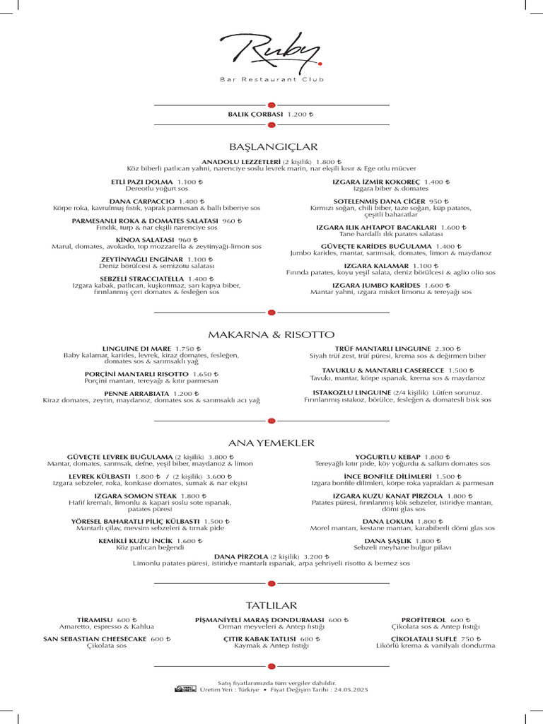 Menu TR | PDF