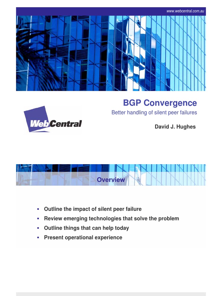 BGP Convergence: Better Handling of Silent Peer Failures | PDF | Router ...