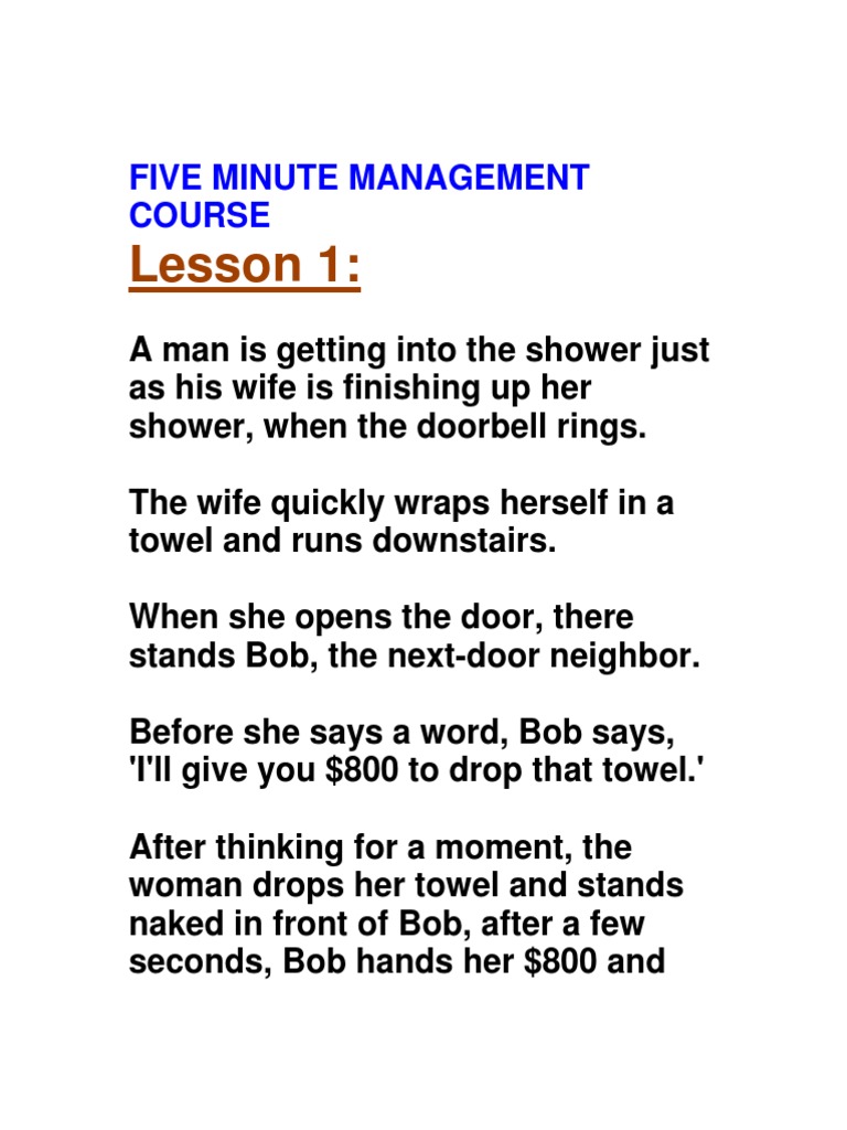 Lesson 1:: Five Minute Management Course | PDF | Email
