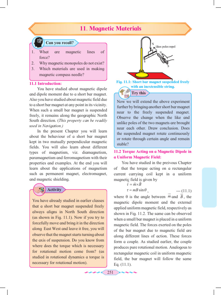 12 Physics 11 | PDF | Magnetism | Ferromagnetism