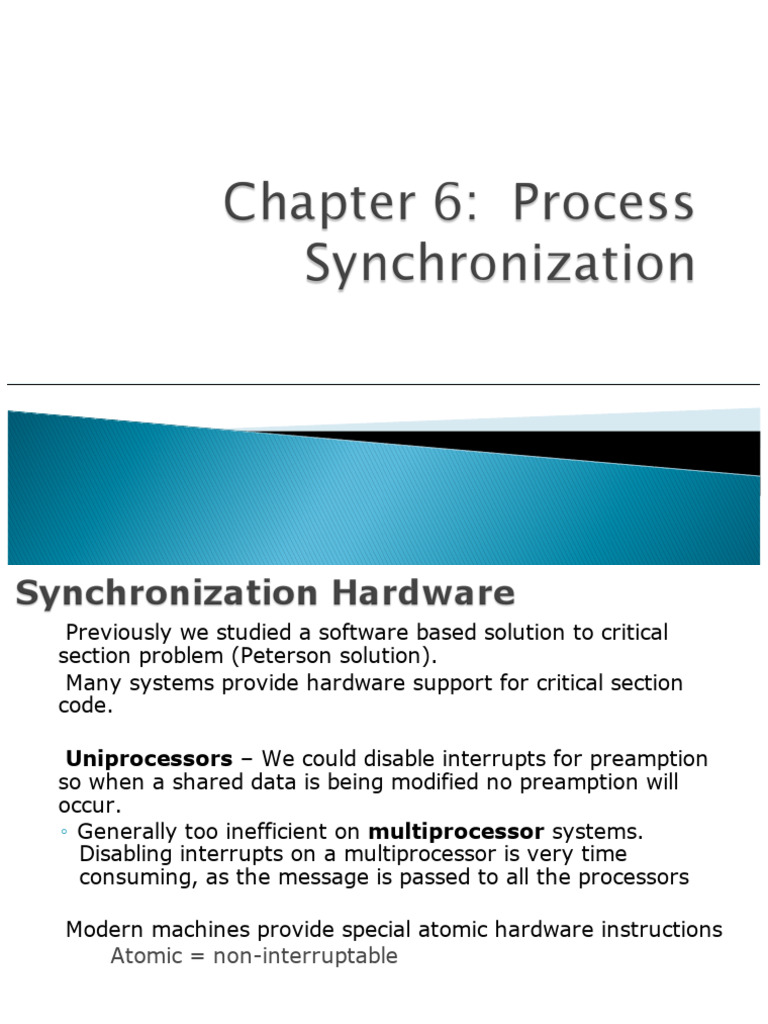 OS Process Synchronization | PDF | Operating System Technology | Computing