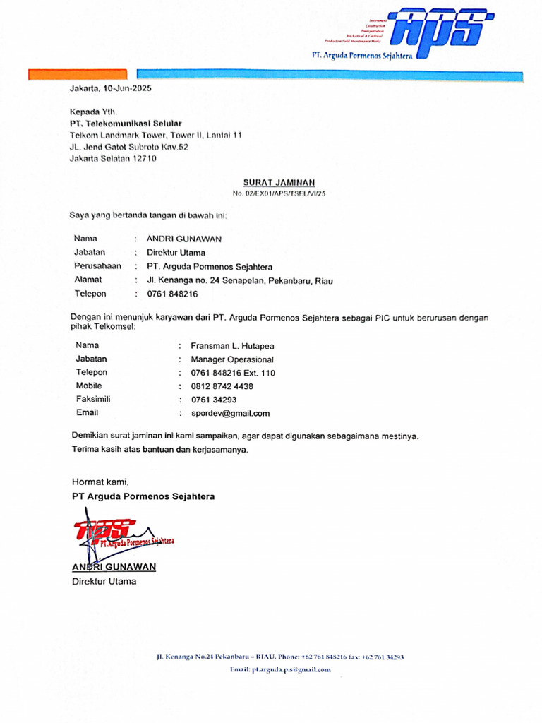 Surat Penunjukan - Arguda | PDF