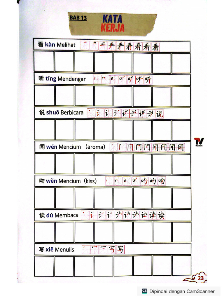 Kata Kerja Mandarin | PDF