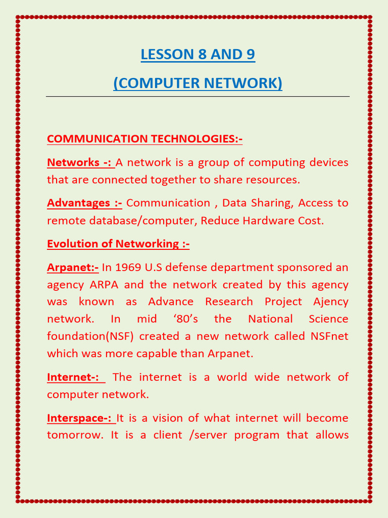 Computer Network Part 1 | PDF | Network Topology | Computer Network