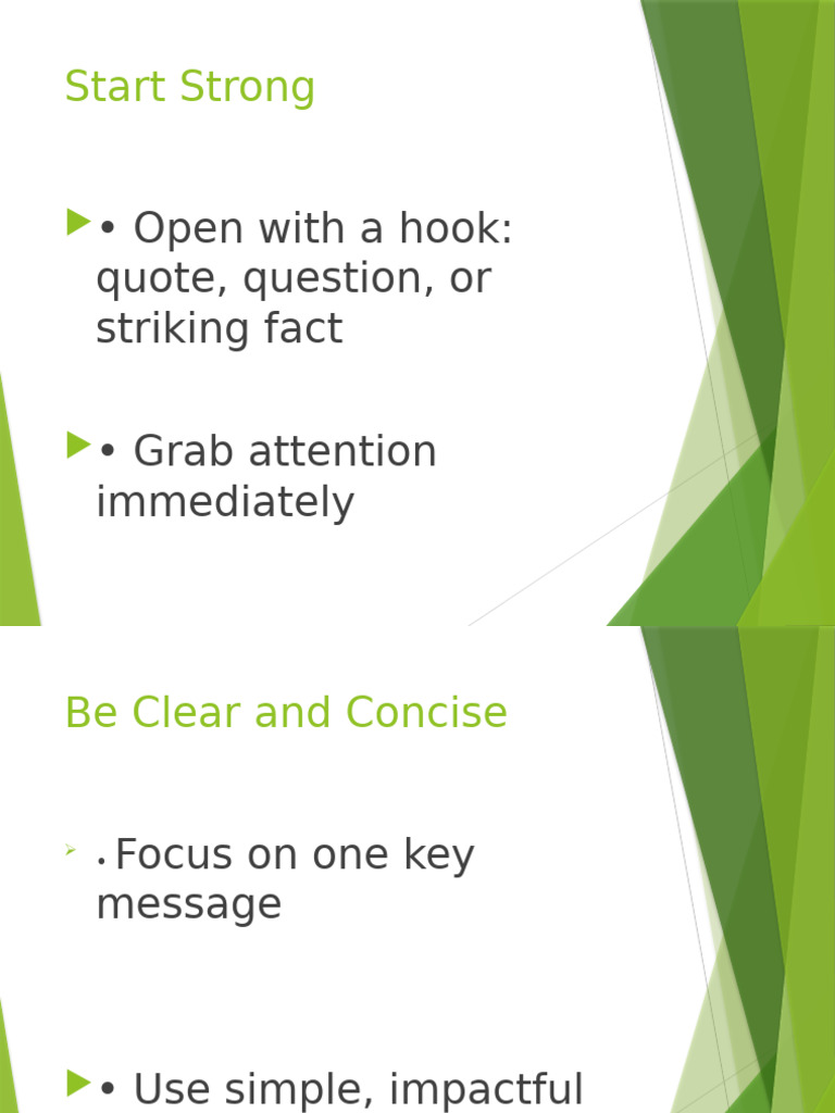 Short Speech Tips Slide by Slide | PDF