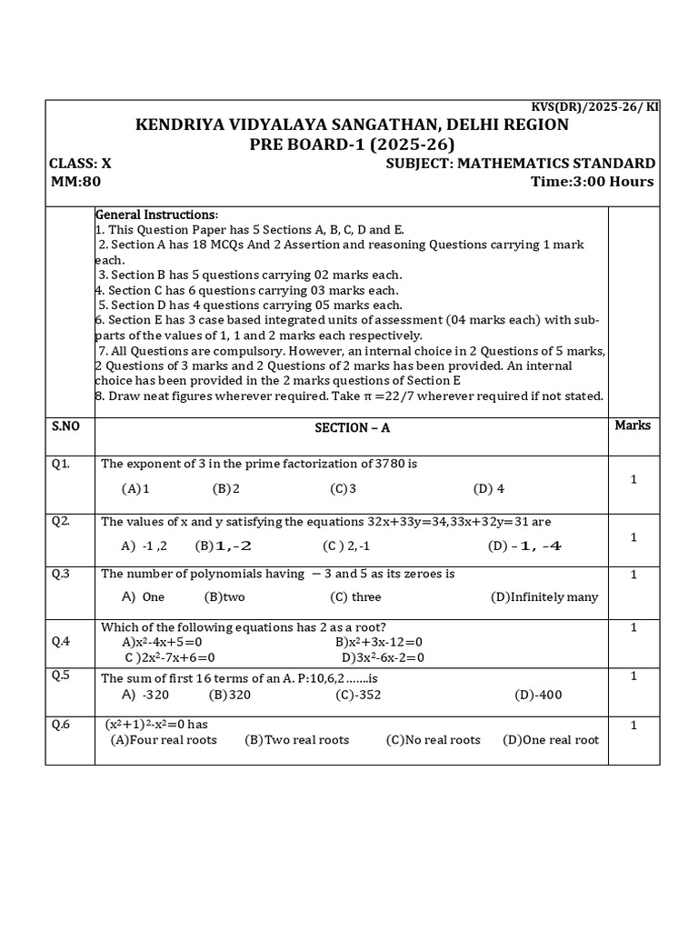 QP_MATHS_STD_X_SET2 | PDF | Circle | Area