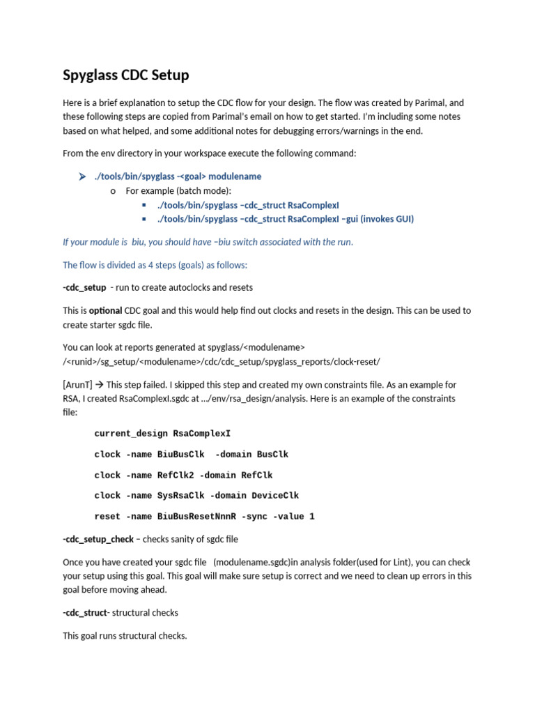 Spyglass CDC Flow Setup Guide | PDF | Software Development | Computer ...