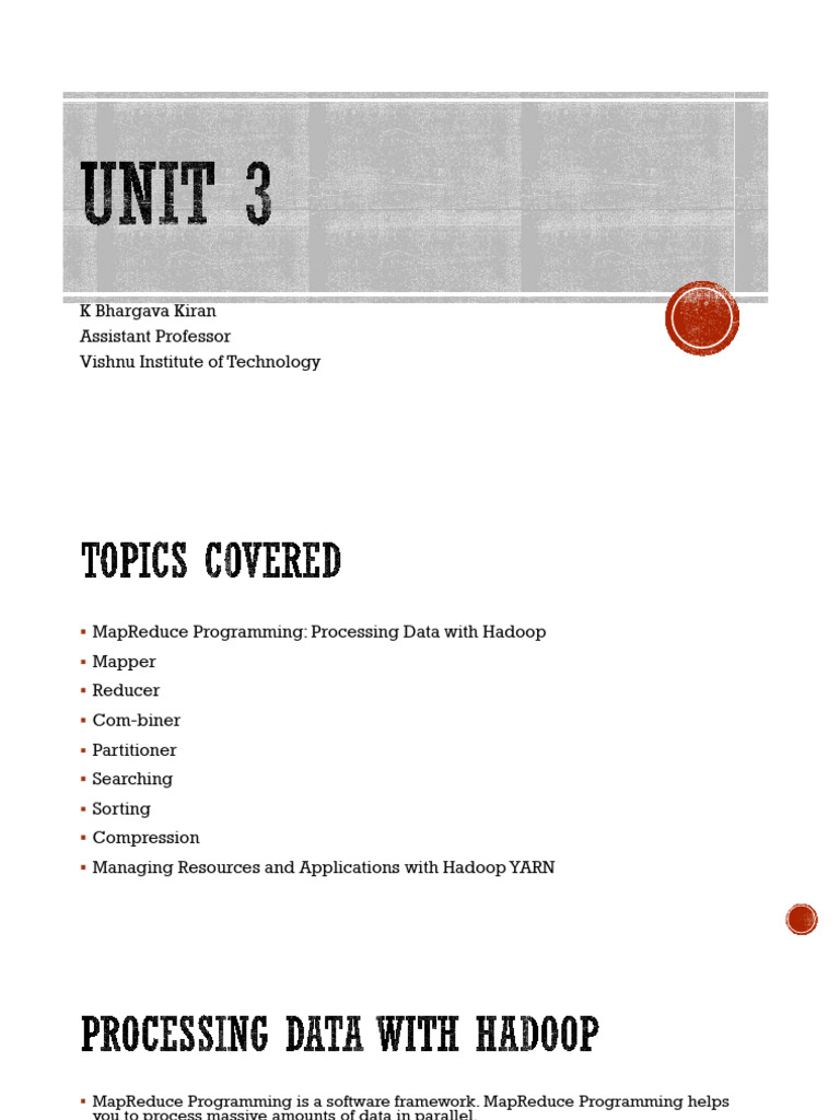 Unit 3 | PDF | Map Reduce | Apache Hadoop
