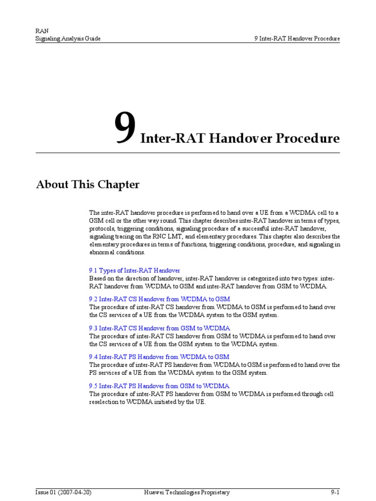 Inter-RAT Handover Procedure: About This Chapter | PDF | Software ...