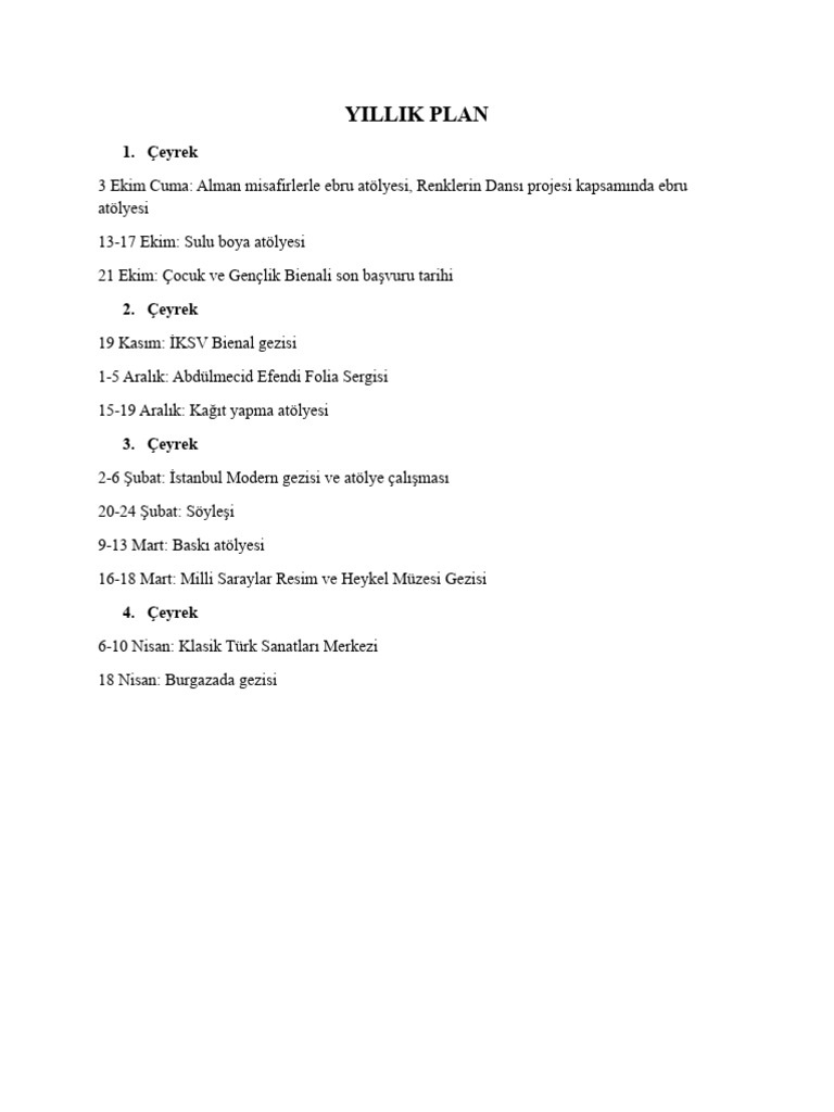 GSK Yillik Plan | PDF