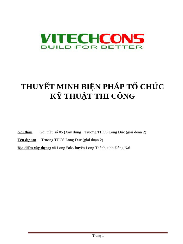 Thuyet Minh BPTC - Long Duc | PDF