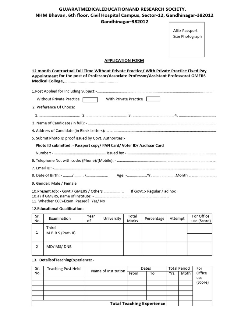 2.-Application Form | PDF | Doctor Of Medicine | Dental Degree