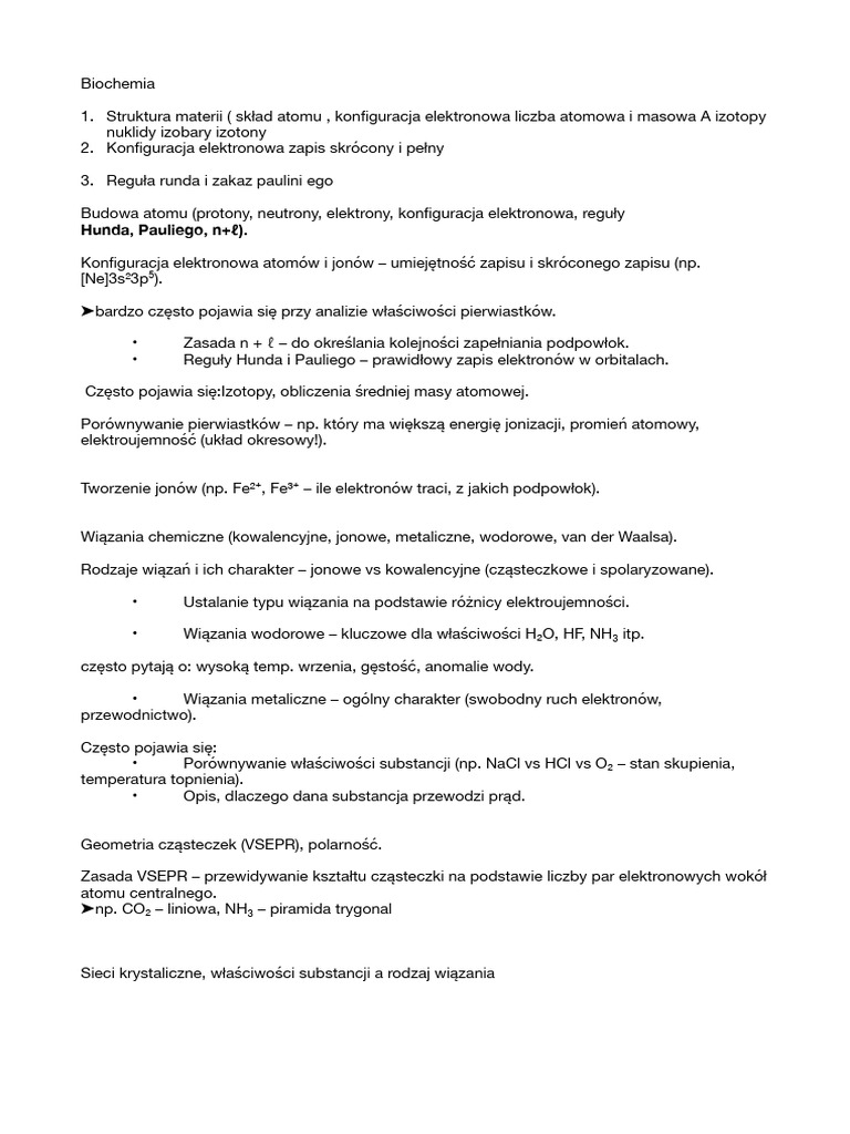 Biochemia 1 | PDF