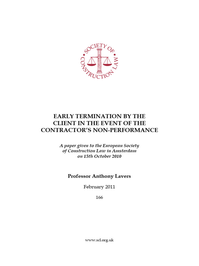 Early Termination in The Event of Non Performance 1729752285 | PDF ...