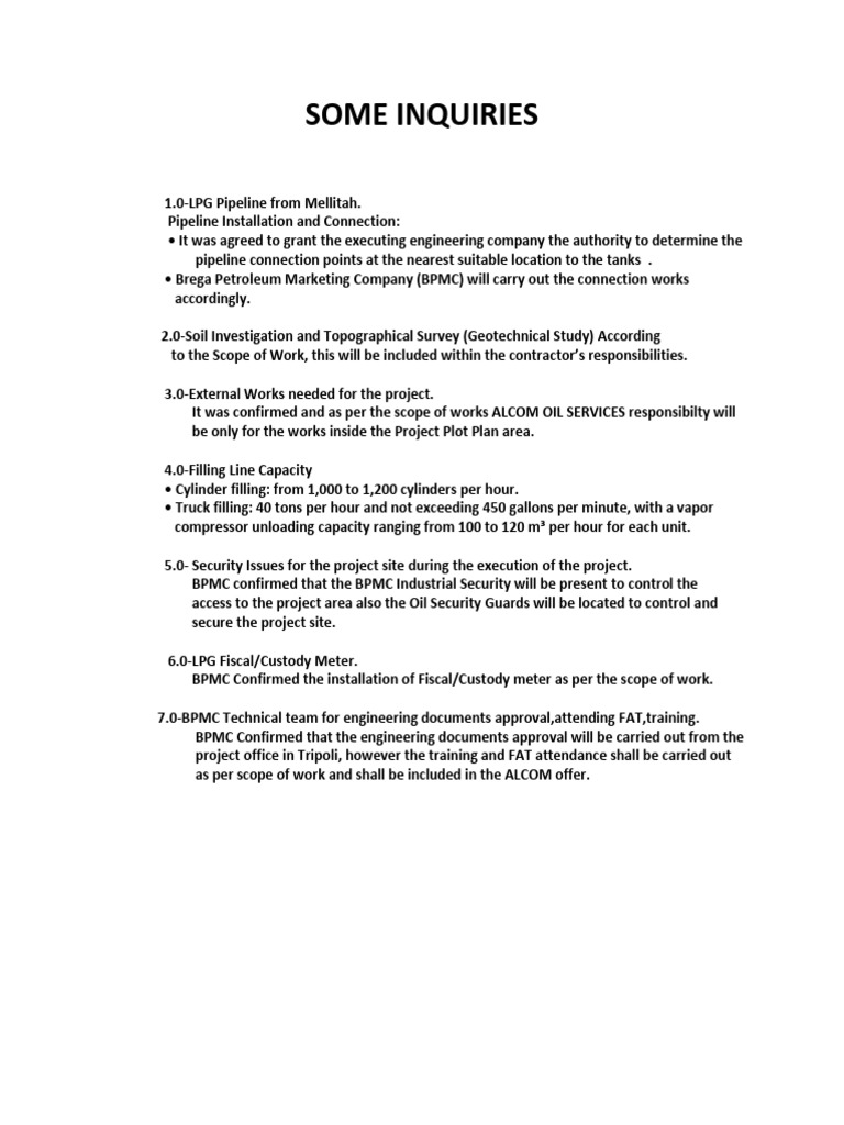 Some Inquiries | PDF