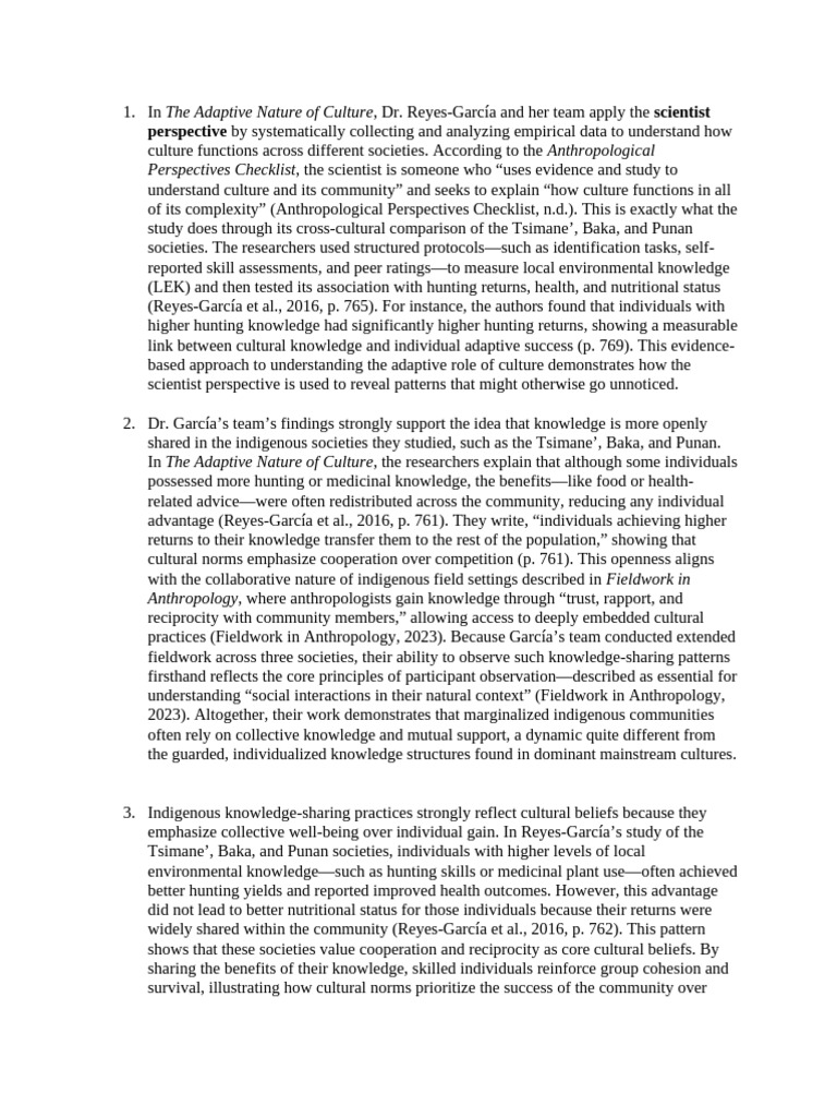 In The Adaptive Nature of Culture | PDF | Social Exclusion | Anthropology