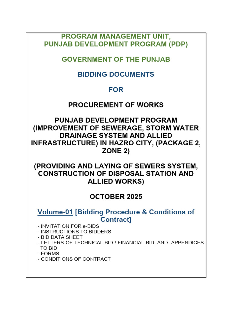 Program Management Unit, Punjab Development Program (PDP) Government of ...