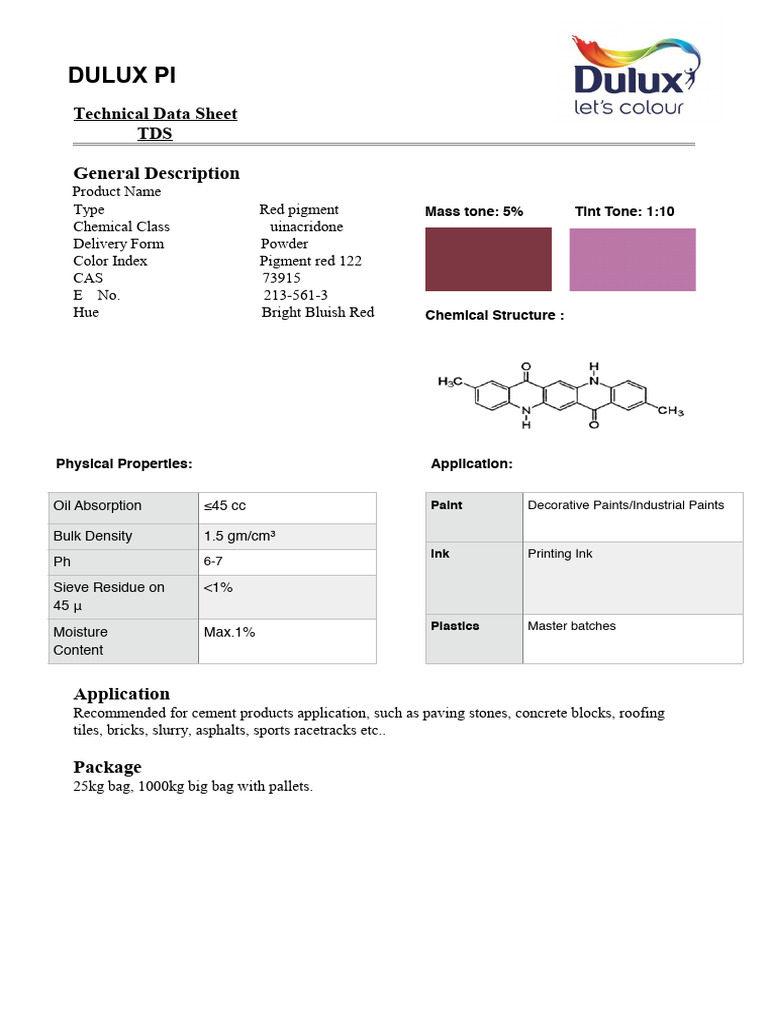 TDS-Pigment Red 122 | PDF
