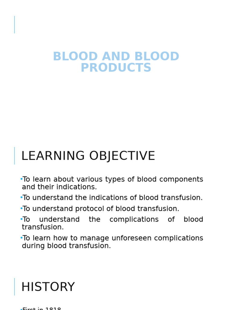 Blood and Blood Products | PDF | Blood Transfusion | Anatomy