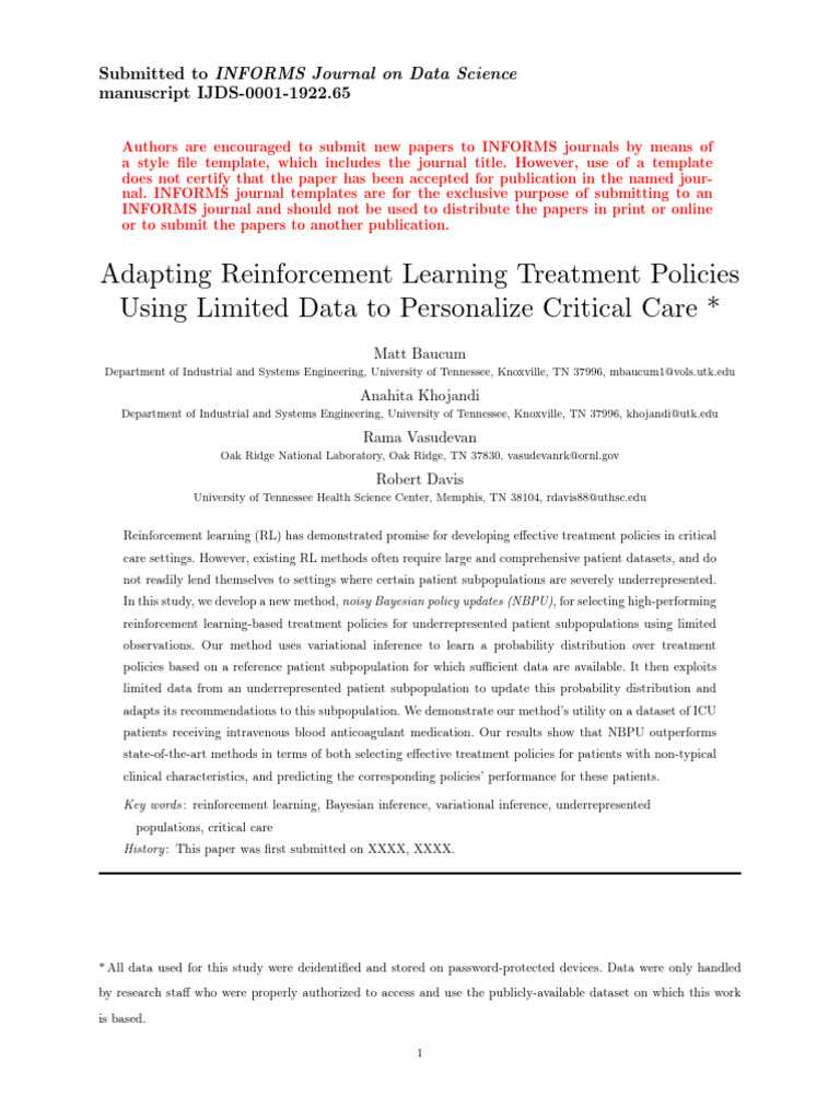 Adapting Reinforcement Learning Treatment Policies Using Limited Data ...