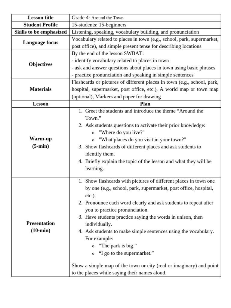 Lesson Plan of Muxarram Opa | PDF | Vocabulary | Linguistics