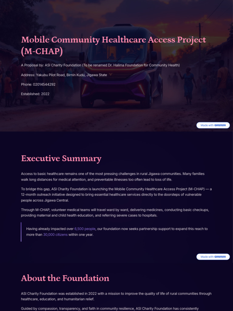 Mobile Community Healthcare Access Project M CHAP | PDF | Humanitarian ...