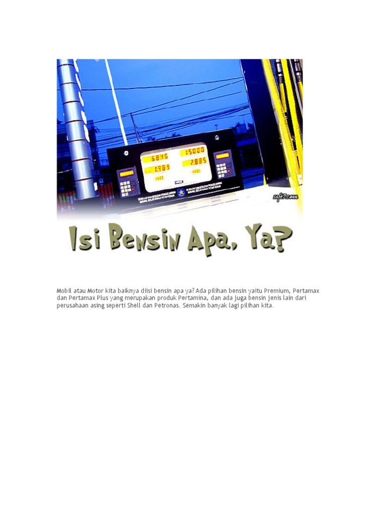 Kandungan Bensin - Perumperindo.co.id