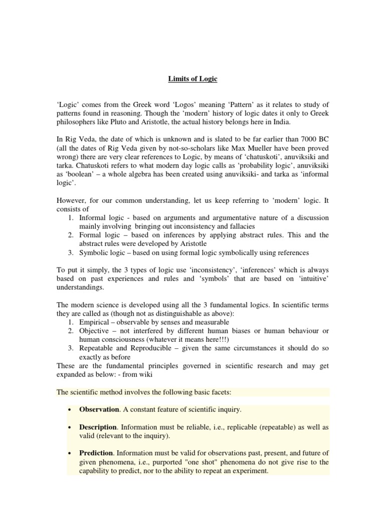 Limits of Logic | Download Free PDF | Hypothesis | Science