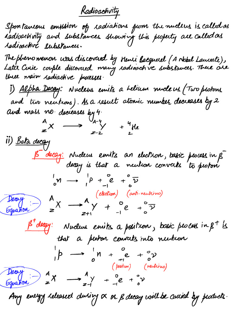 10.Modern Physics Qs (1) | PDF | Radioactive Decay | Nuclear Physics