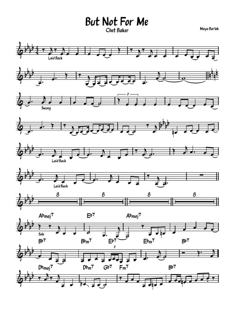 But Not For Me - Chet Baker Solo | PDF