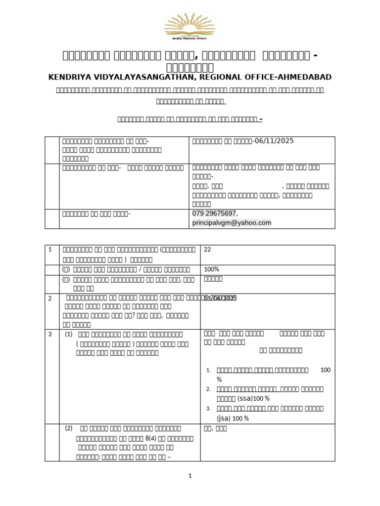 Rajbhasha Inspection Report Kv Hmt-1 | PDF