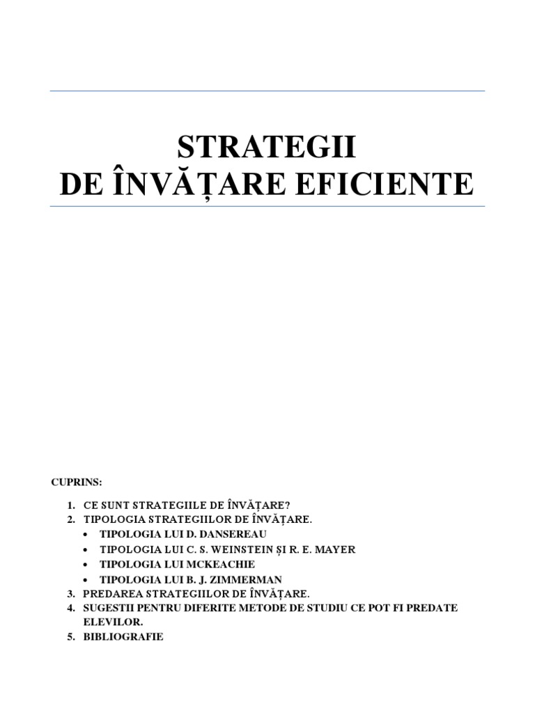 Strategii de Invatare | PDF