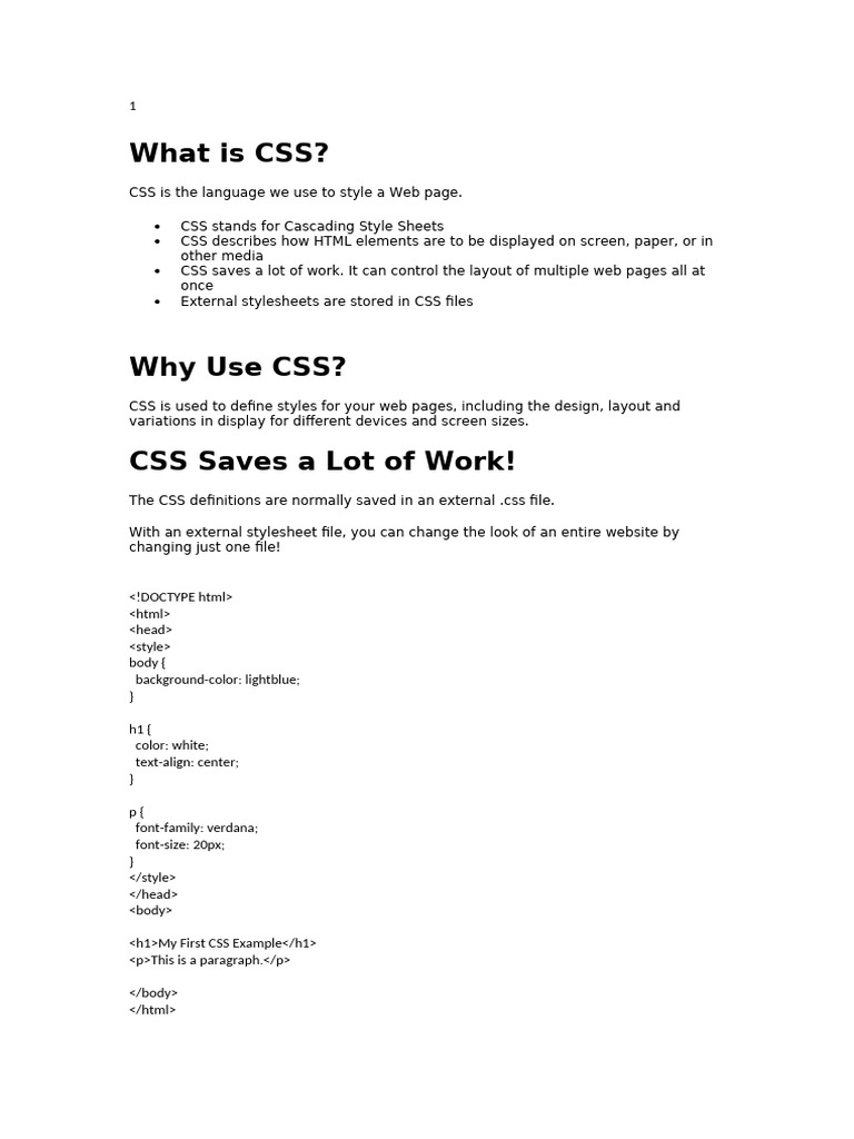 Semester Six Css | PDF | Html | Html Element