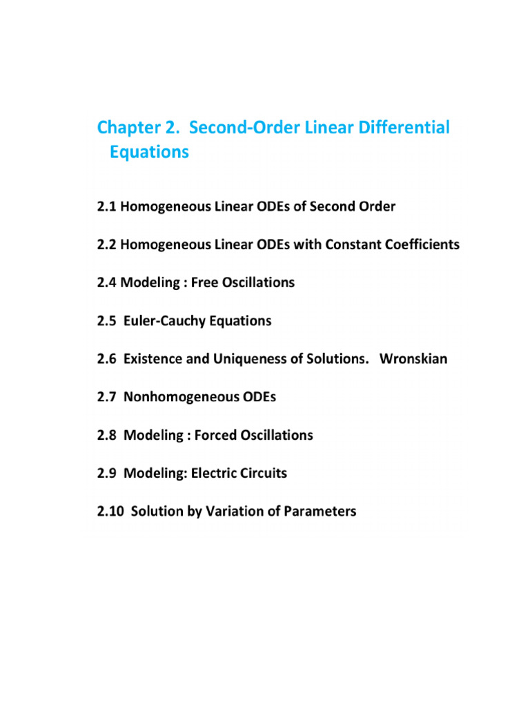 2nd Order Linear Differential Equations | PDF