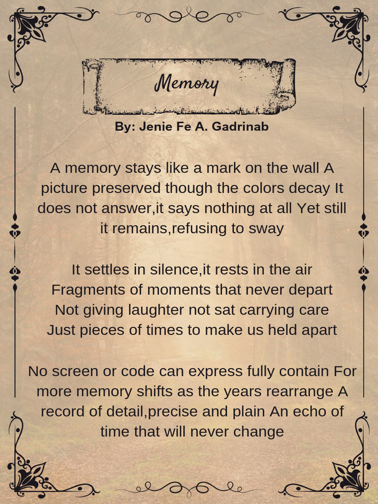The Essence of Memory in Poetry | PDF