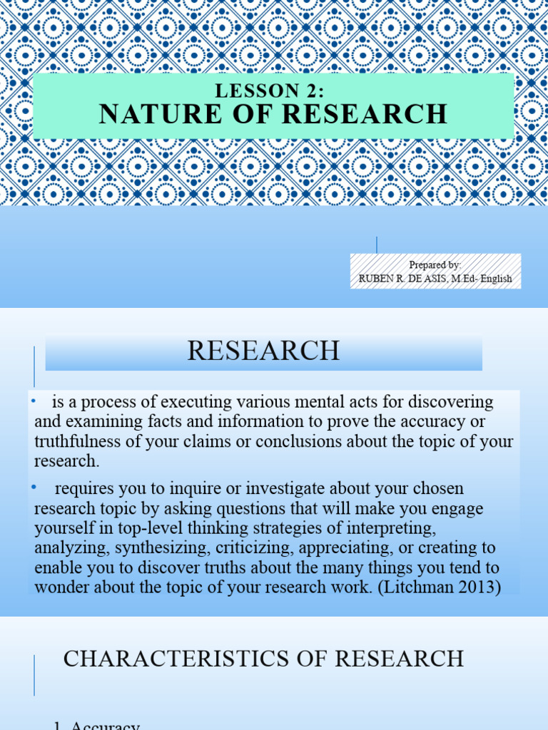 Ilide.info Lesson 2 Nature of Research Pr Fb0d12a0f7dd1d720dc6514133cef6d7 | PDF | Quantitative ...