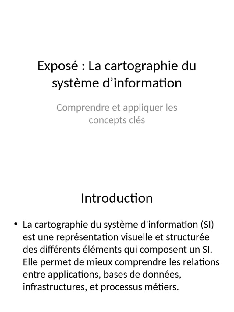 Cartographie SI Expose | PDF