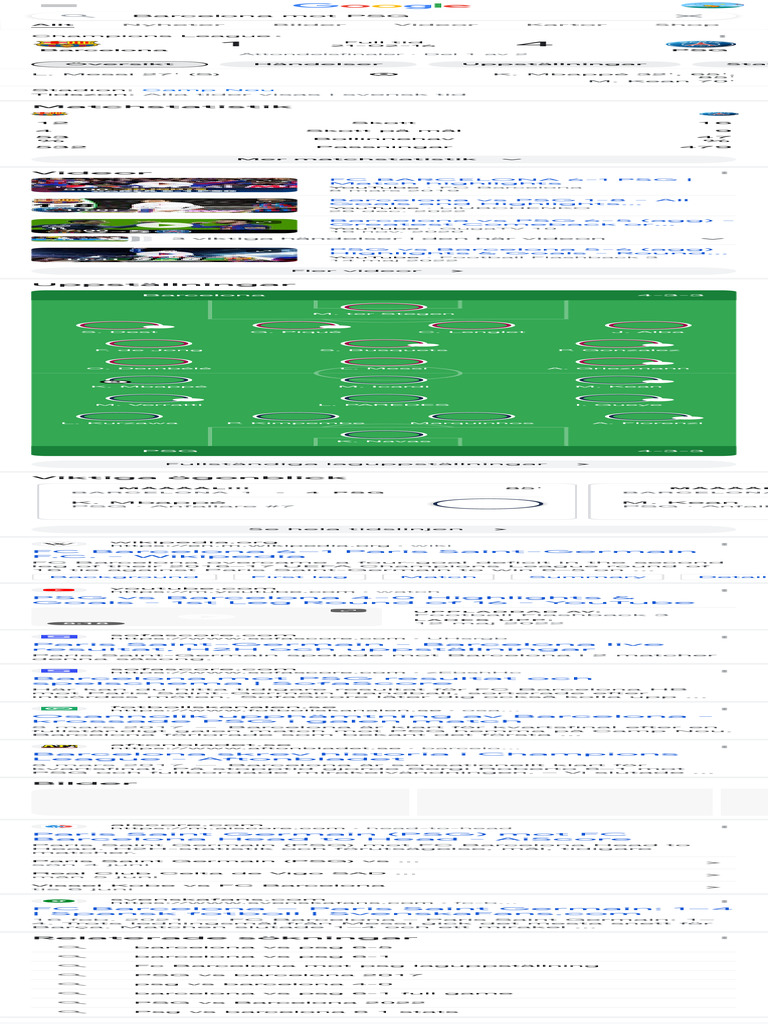 Barcelona Mot PSG - Sök På Google | PDF
