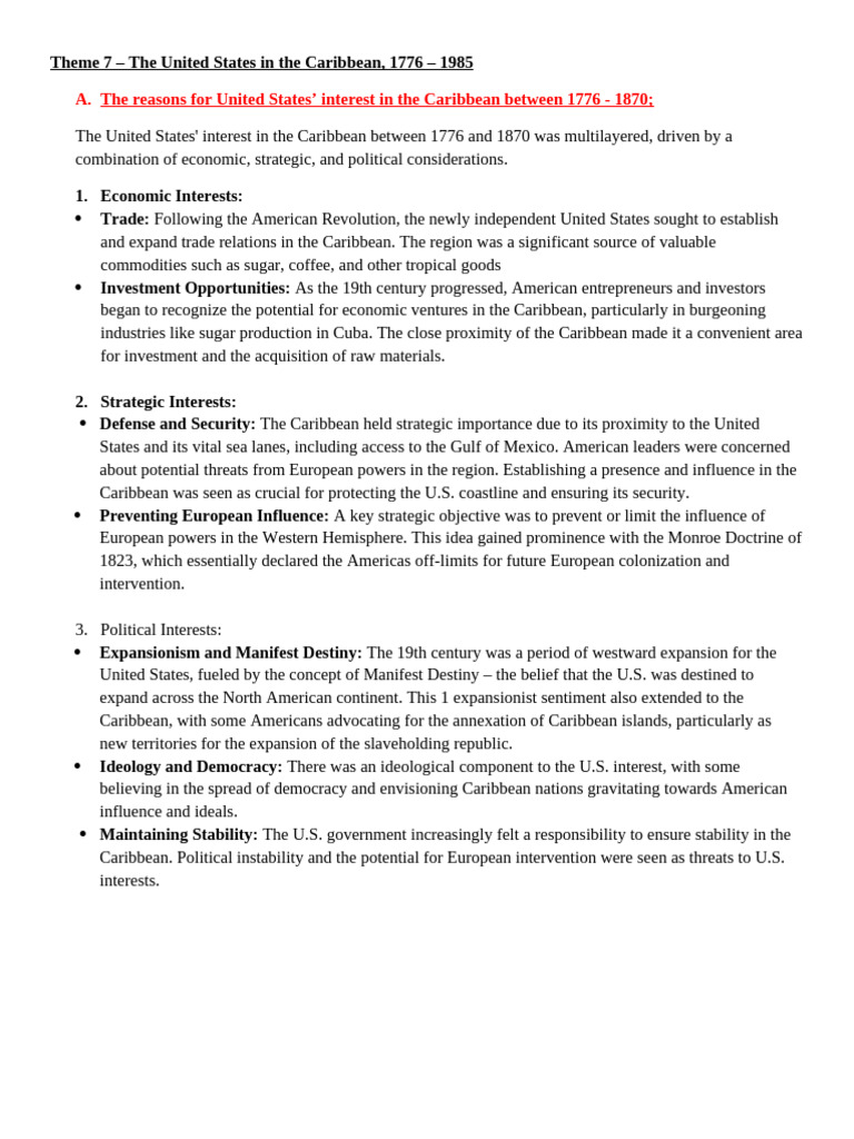 Theme 7 - The United States Influence in The Caribbean | PDF | Cuba ...