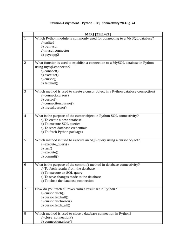 Assignment 2 Connectivity | PDF | Sql | Computing
