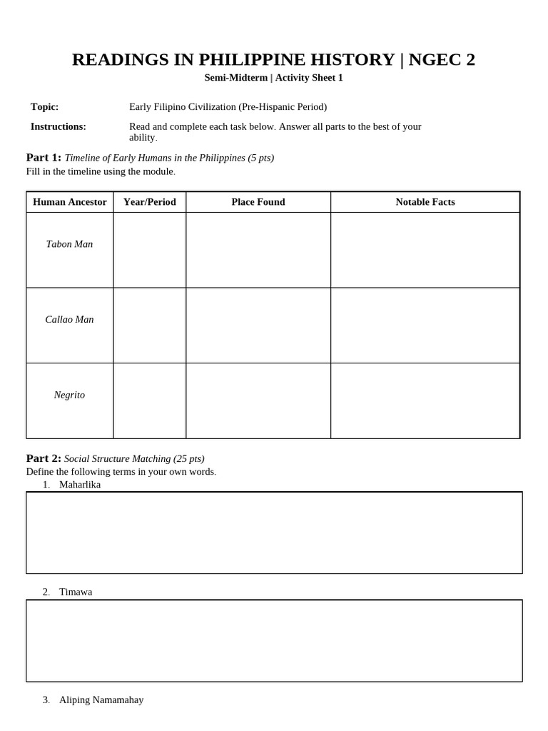 Semi Midterm Activity Sheet 1 | PDF