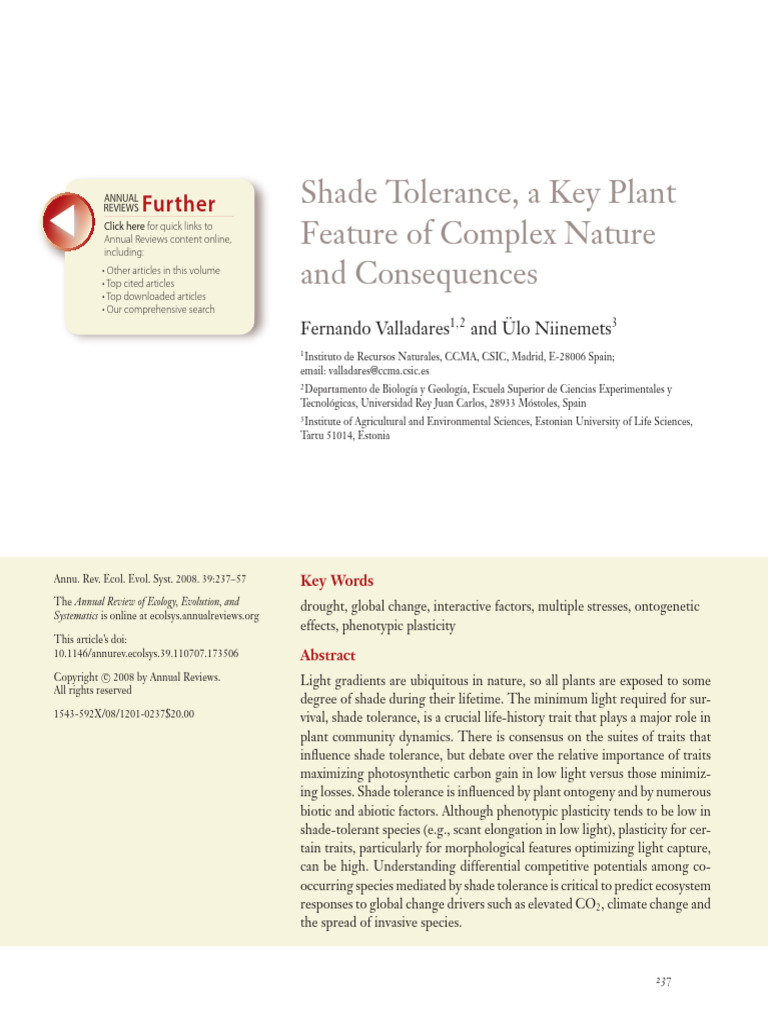 Valladares Niiments2088 | PDF | Leaf | Photosynthesis